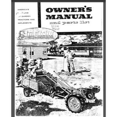 Simplicity Walk Behind 2 wheel Tractor Owner & Parts Manual 5hp L-1 ...