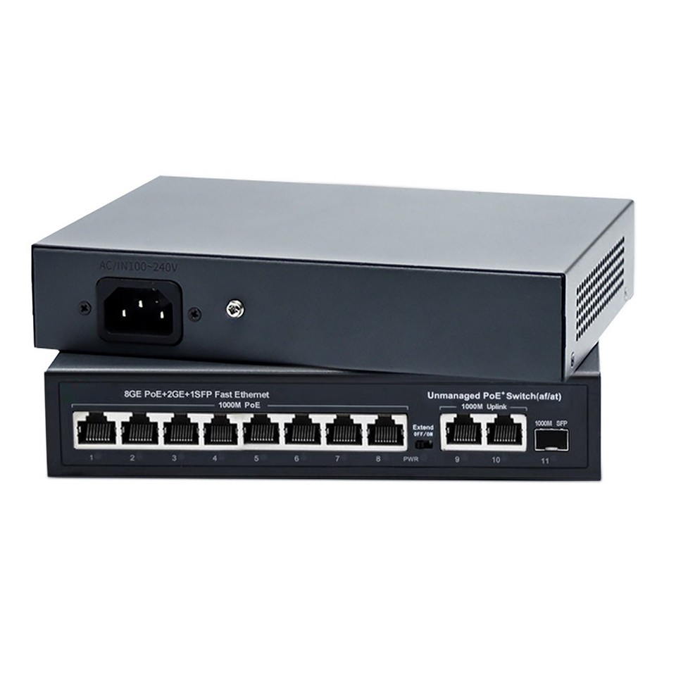 10 Port Gigabit PoE Switch+2-Uplink High-Power PoE Port 1000Mbps ...