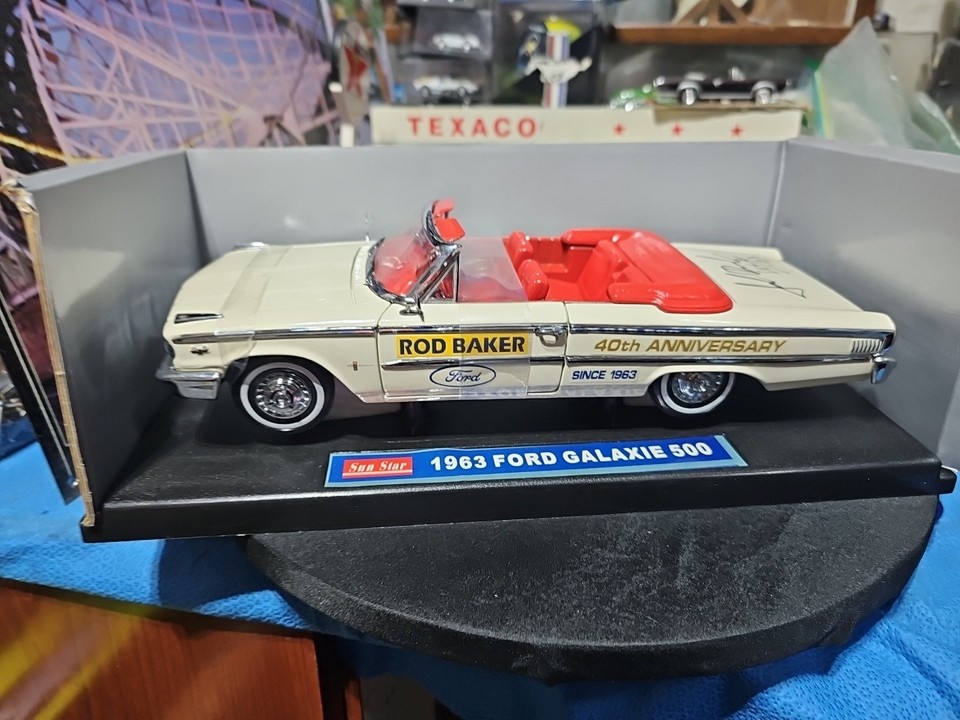 VINTAGE SUN STAR 63 FORD GALAXIE 500 CONVERTIBLE WHITE/RED *EXTRA RARE ...