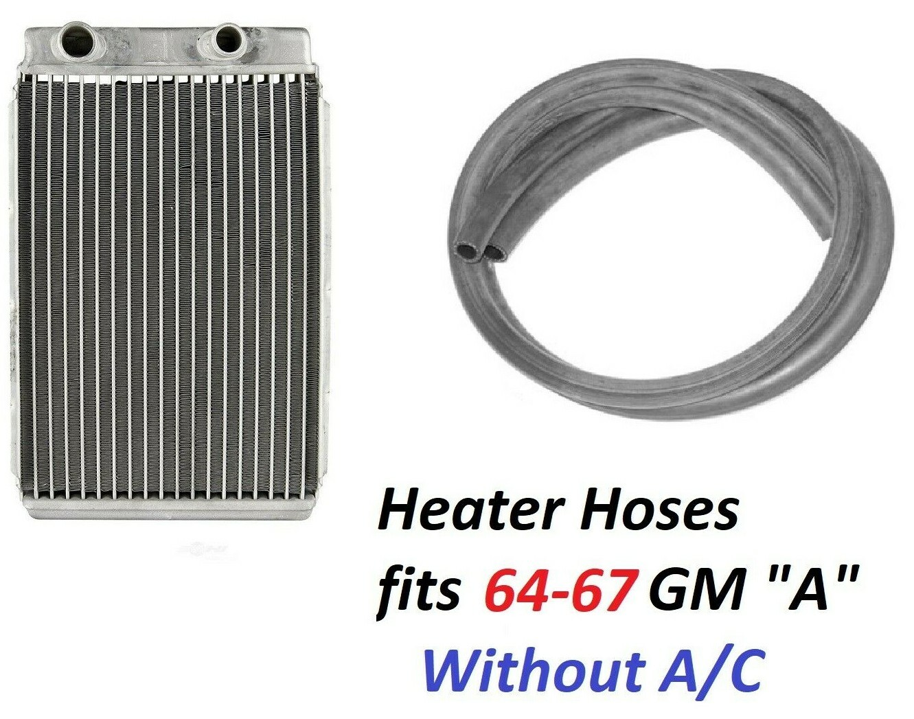 64-67 GM A body Heater Core + Heater Hoses Kit Chevelle GTO Cutlass 442 ...