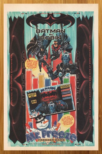 1997 Mr. Freeze Freezer Bars Print Ad/Poster Batman & Robin Clooney ...