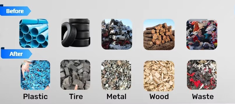 400 Double shaft shredder Scrap metal cardboard wood plate shredding ...