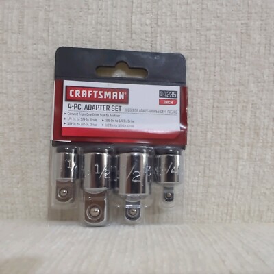 CRAFTSMAN 4 PC SOCKET ADAPTER Reducer/Expander/Converter Set 1/2 3/8 1/ ...