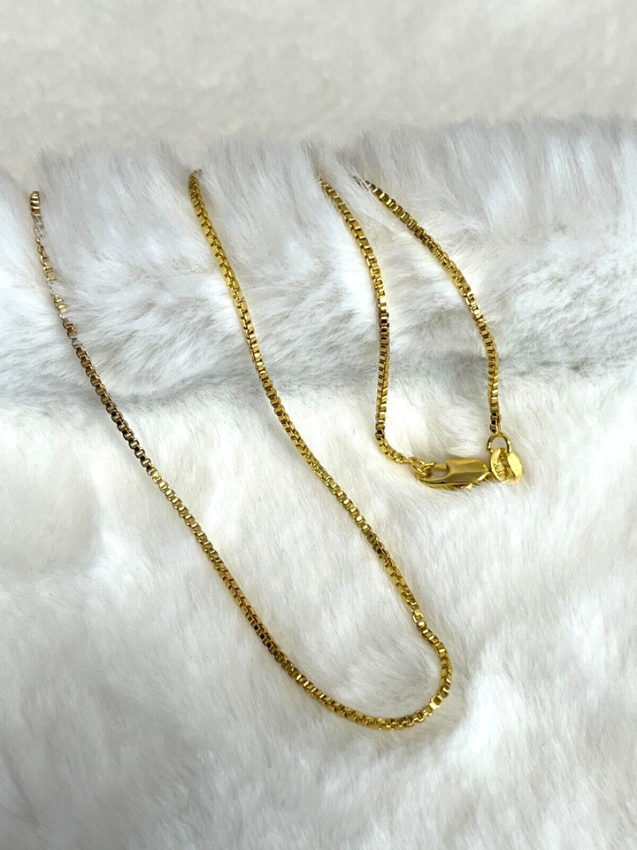 SHARP!! STAMPED 18K GOLD FILLED 1.6mm BOX CHAIN 30" LONG FITS PENDANT ...