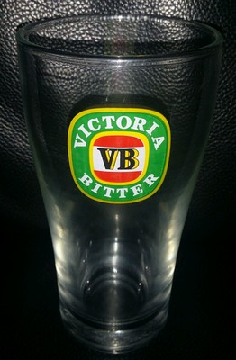 RARE COLLECTABLE VB VICTORIA BITTER 285ML BEER GLASS IN GOOD USED ...