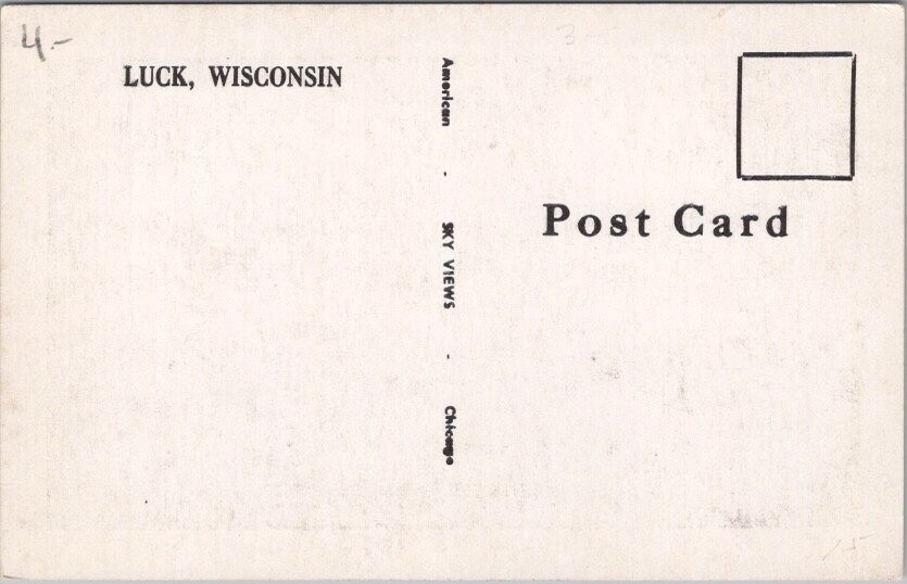 LUCK, Wisconsin Advertising Postcard "ANDERSON FAIRWAY STORE" Aerial ...