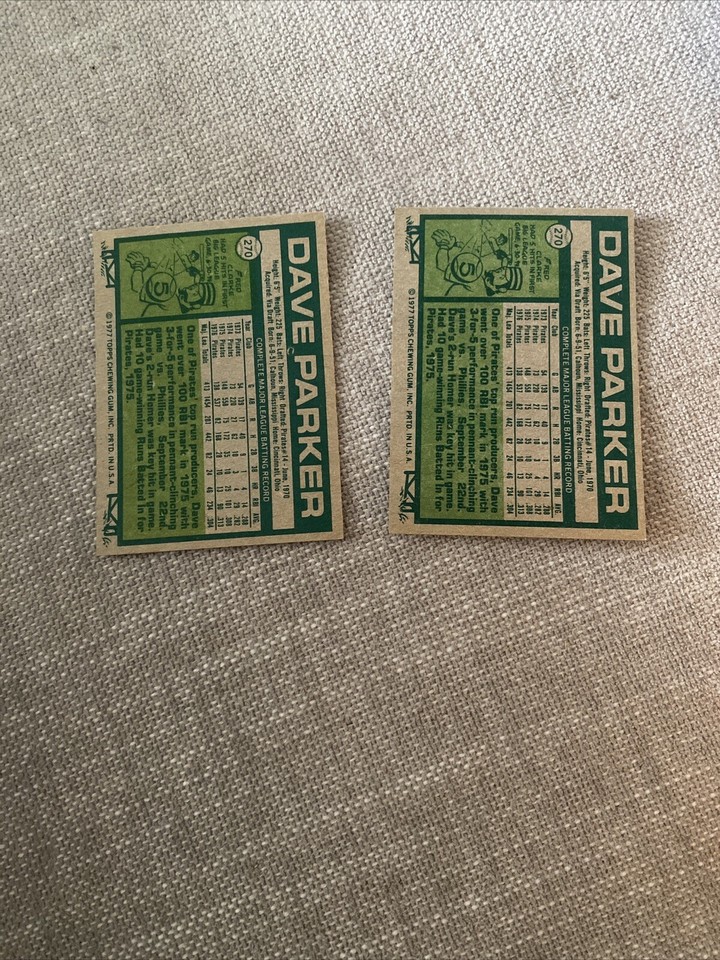 2 / 1977 Topps Dave Parker Pittsburgh Pirates #270 Baseball Card | eBay