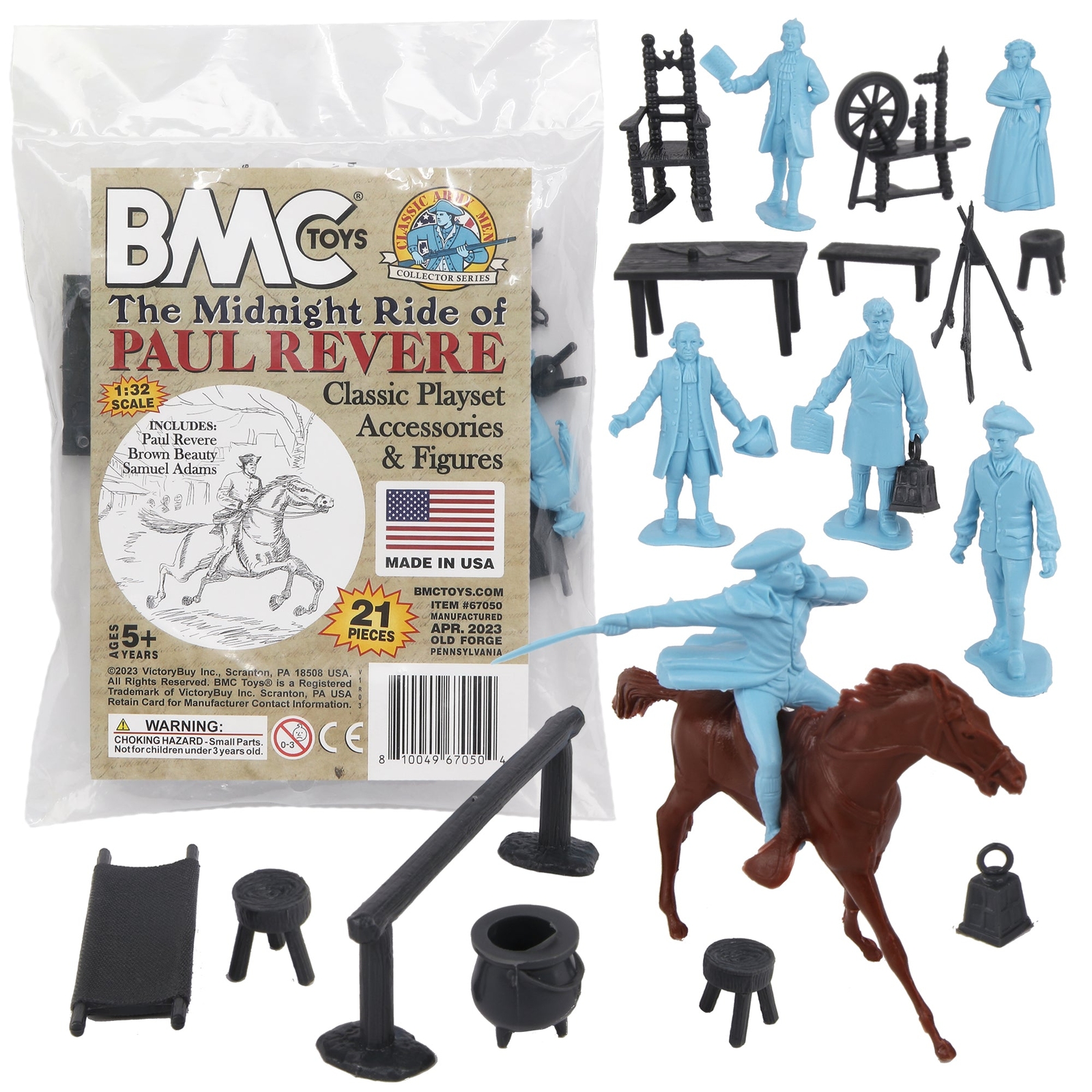 BMC Marx Recast Paul Revere Colonial Figure Furniture Plastic Playset ...