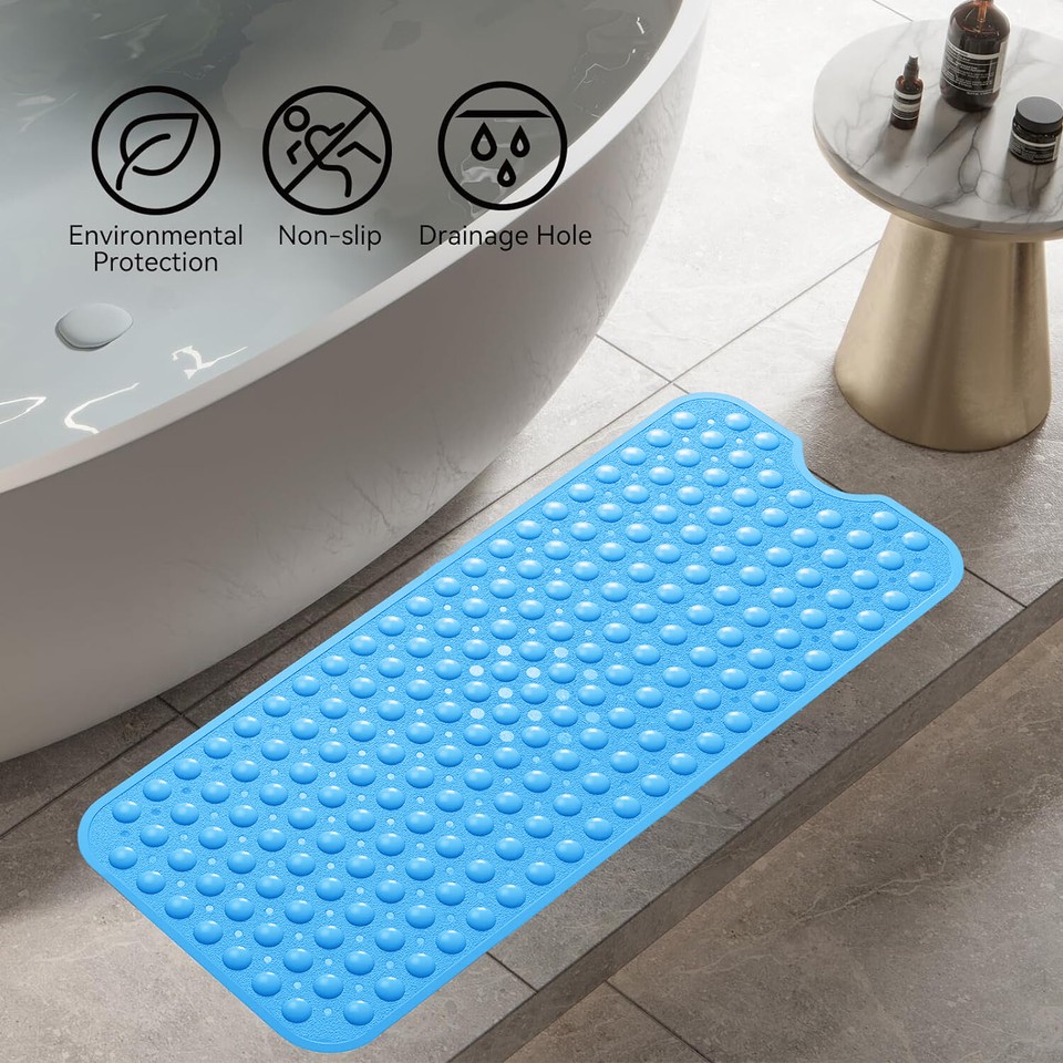 Bathtub Mats Non Slip Shower Mat Extra Long Washable Anti-Mold Shower ...
