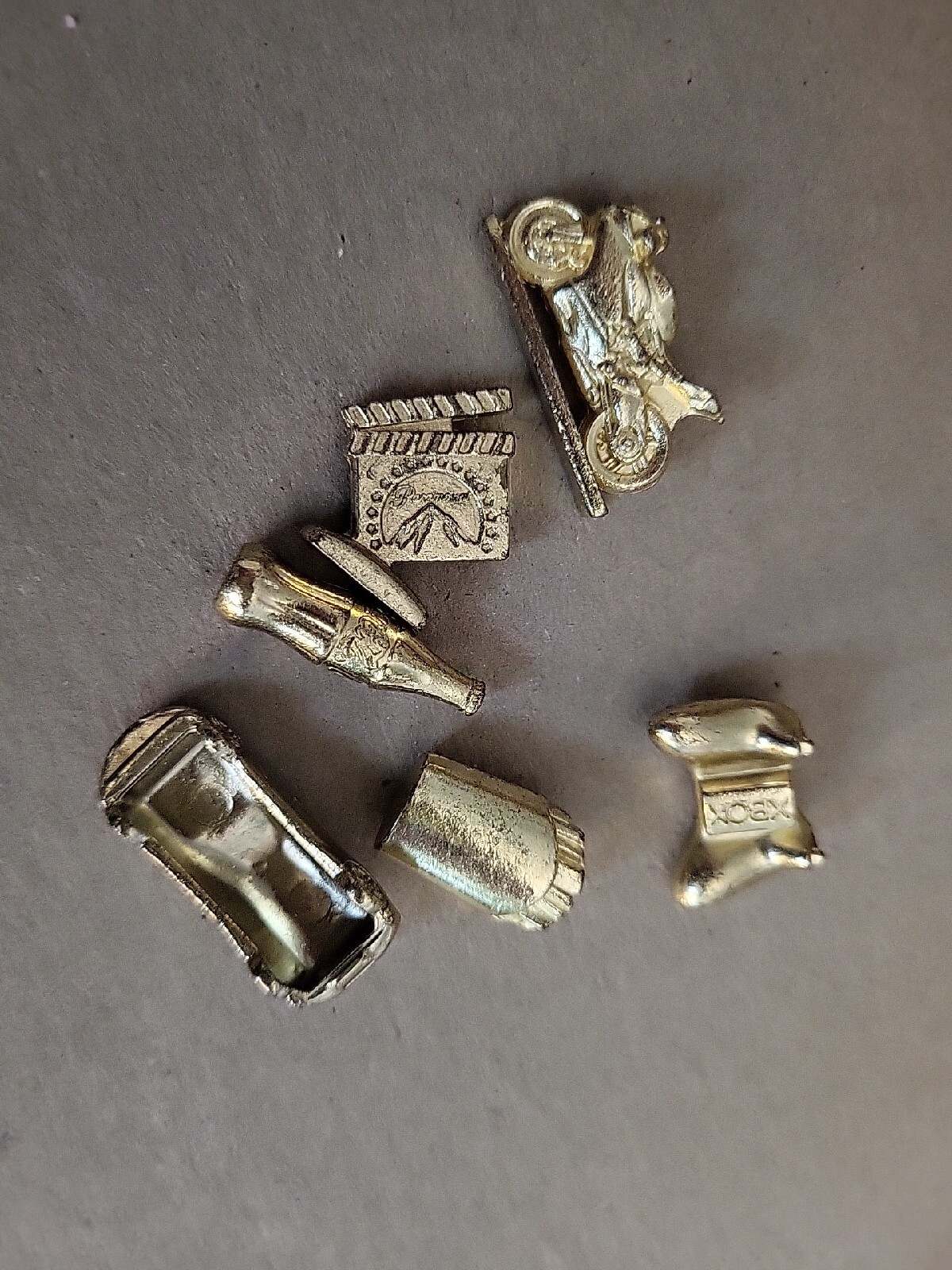 monopoly gold metal game tokens pieces lot of 6 | eBay