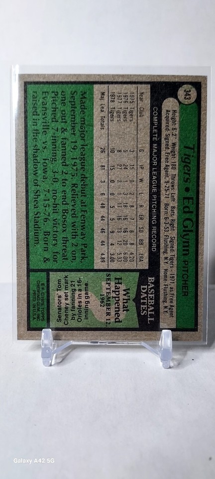 1979 Topps Baseball #343 Ed Glynn Detroit Tigers | eBay
