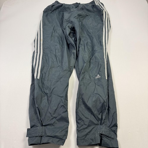 Vintage Adidas Pants Mens XL Gray Nylon Track Lined 3 Stripe Athletic ...