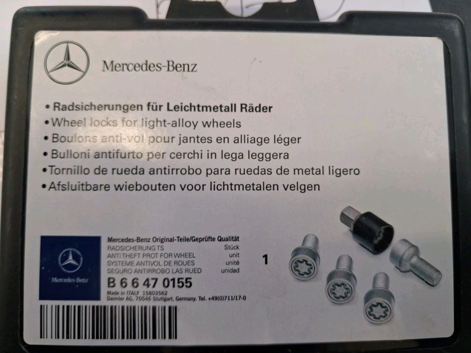 Genuine Mercedes-Benz A-Class C-Class E-Class Locking Wheel Bolt Set ...