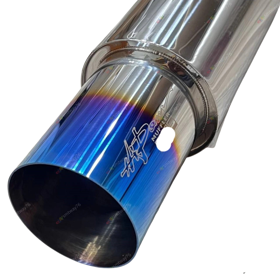 Hi-Power Deep Bass Straight-Flow Titanium REGU Sport Muffler 2” Inlet 4 ...