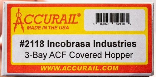 Accurail HO #2118 ACF 47' 3-Bay Center-Flow Covered Hopper - Kit ...