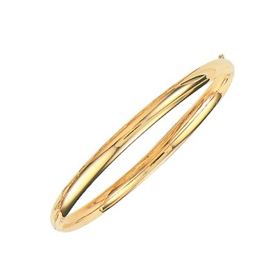10K Yellow Gold Shiny Bangle Bracelet 5mm 7" (USED) | eBay