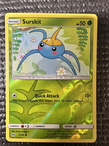 Surskit #7/149 Sun & Moon Reverse Holo Common Pokemon Card | eBay