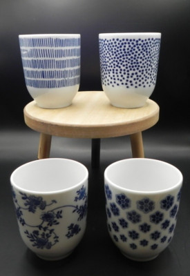 IKEA Entusiasm Blue White Tumbler Cups Set Of 4 | eBay