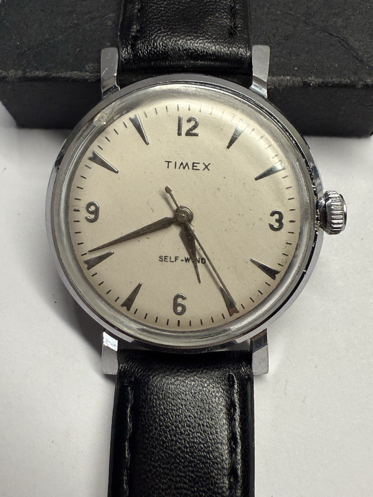 1950S VINTAGE TIMEX VISCOUNT AUTO MEN'S WATCH 36MM SI… - Gem