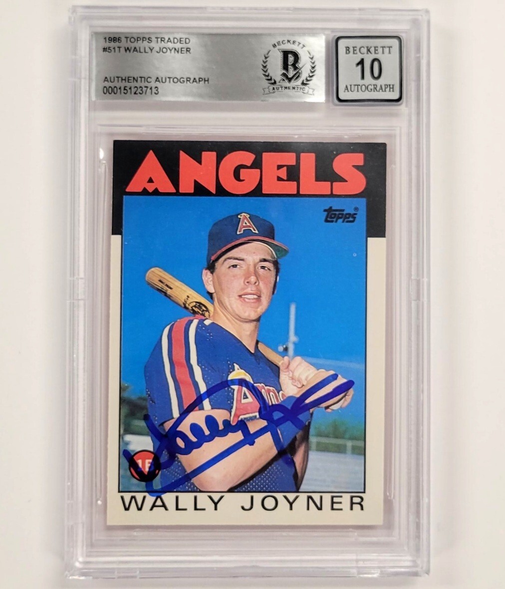 Wally Joyner signed 1986 Topps Traded RC rookie card BAS BGS 10 ...