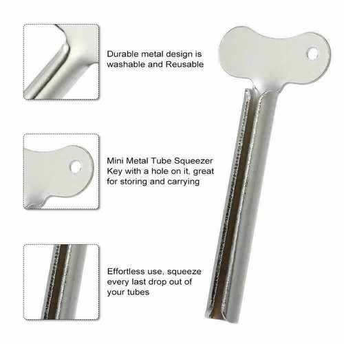 5 Pcs Stainless Steel Tube Toothpaste Squeezer Easy Key Dispenser ...