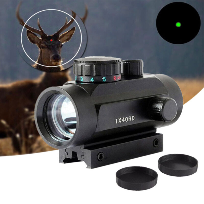 1x 40mm Red Green Dot Sight Scope Hunting Reflex Laser for Rifle ...