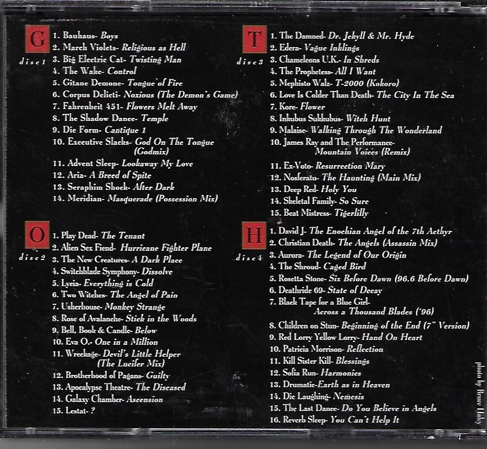 GOTH BOX USED 4 CD SET CLEOPATRA RECORDS BAUHAUS DAMNED DAVID J LESTAT ...