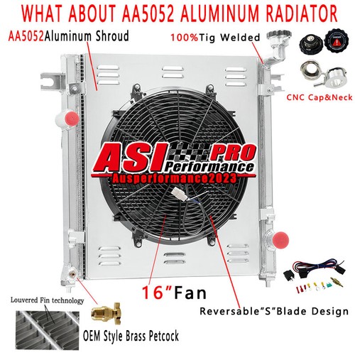 3 Row Aluminum Radiator Shroud Fan For 2008-2013 JEEP Liberty 3.7L V6 ...