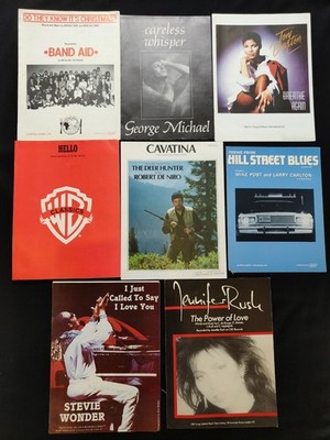 1980's Sheet Music Joblot Band Aid, Careless Whisper, Hello, Hill ...