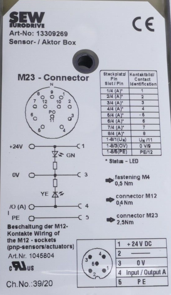 Sew Eurodrive MOVIPRO Sensor-/Aktor Box | 13309269 | eBay.de