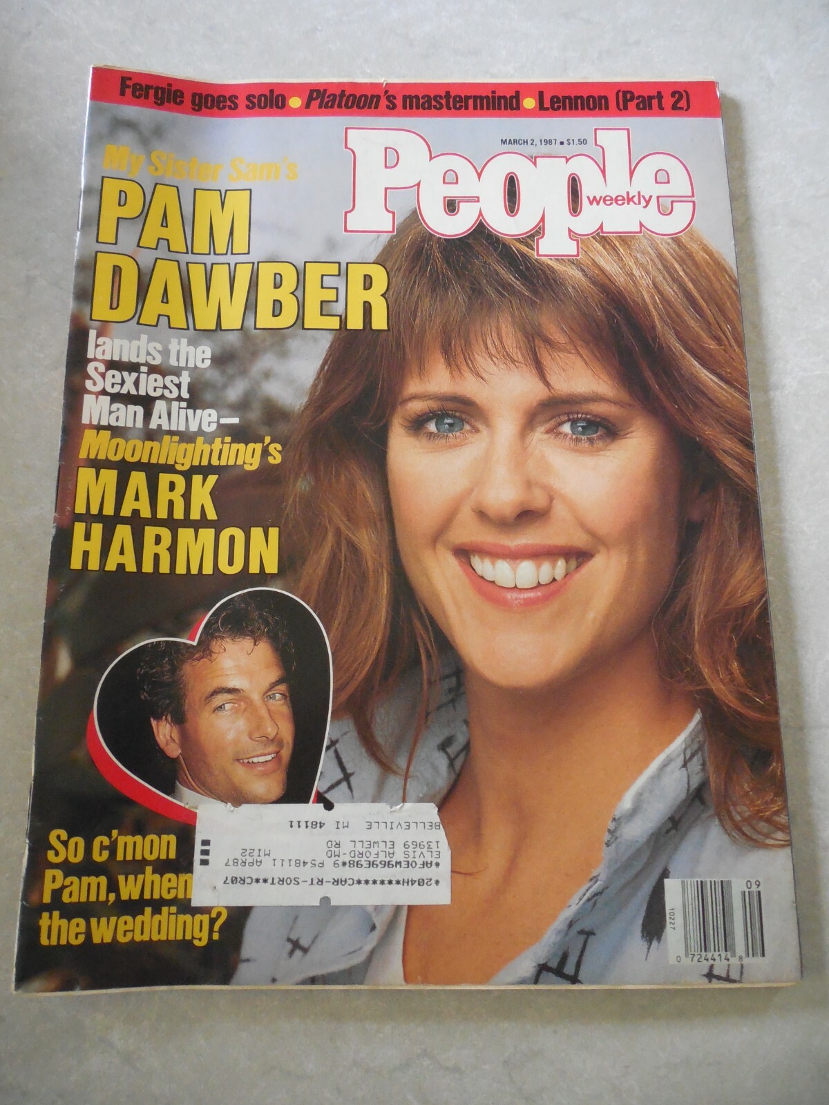 PEOPLE Magazine, MARCH 2, 1987, PAM DAWBER Cover Photo, MARK HARMON ...
