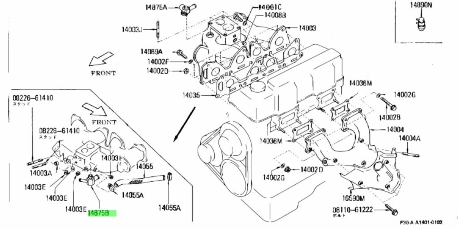 Nissan Genuine OEM Truck Pickup Z20 OEM Water Coolant 3 Way Connector ...