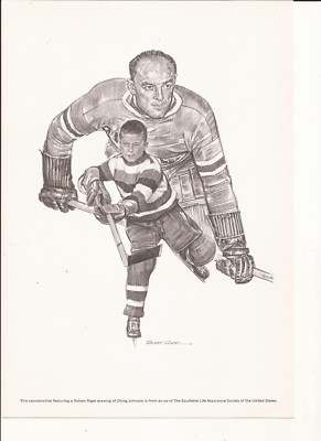 Equitable Life Reproduction Drawing CHING JOHNSON(New York Rangers ...