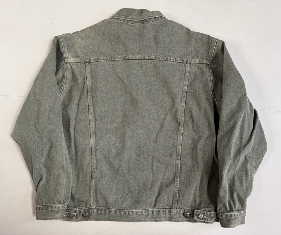 Vintage Karl Kani Denim Jean Jacket Men’s Size XL Grey/Green Rap Tupac ...