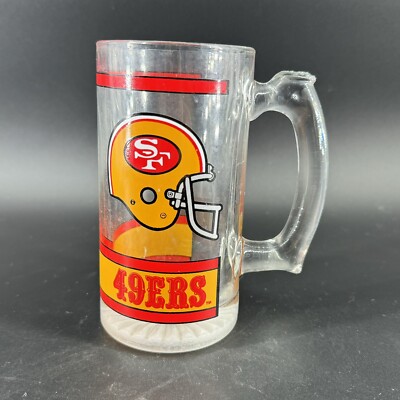 Vintage San Francisco 49ers Beer Mug Stein Tall Glass 1980s NFL SF ...