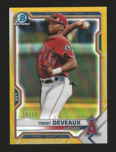 2021 Bowman Draft - Chrome Trent Deveaux #BDC-133 Gold Refractor /50 ...