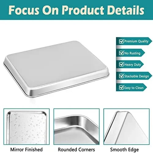 HEAVY DUTY STAINLESS STEEL MULTI BAKING TRAY KITCHEN HOME CATERING ...