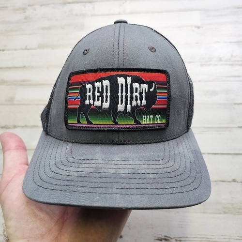 Red Dirt Hat Co Bison Patch SnapBack Trucker Hat Cap - Distressed | eBay