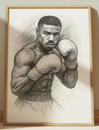 ADONIS DONNIE CREED DRAWING PRINT PORTRAIT SKETCH 8" x 10" MICHAEL B ...