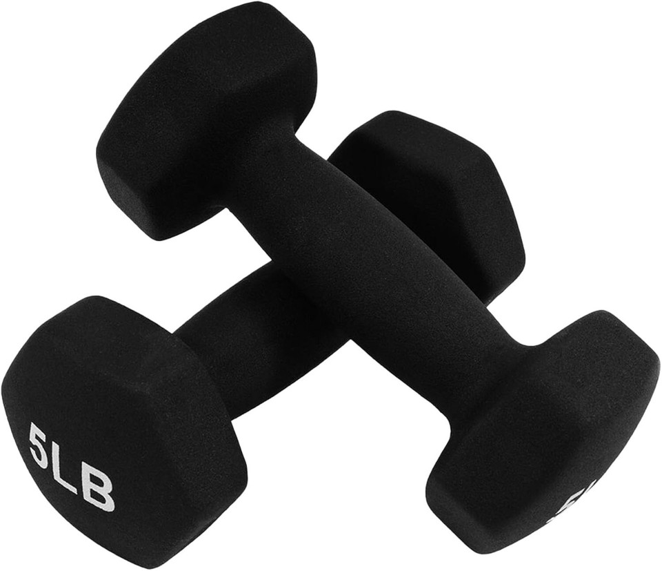 BalanceFrom Dumbbell Set with Stand, Neoprene Coated Hand Weights ...