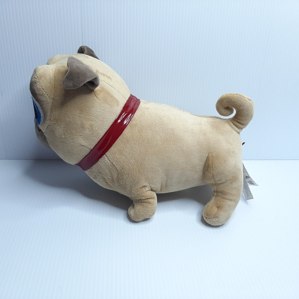 Disney Store 12" Pug Plush Rolly Red Collar Stuffed Animal Toy Puppy ...