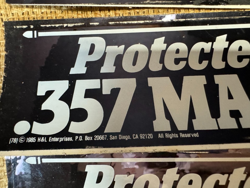 lot 3 Protected by 357 MAGNUM 1 Size Fits All Funny Bumper Sticker New ...