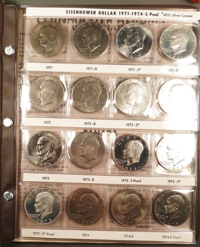 Ike Dollar Set 1971-1978, BU, 32 coins, Unc & Proof, Includes the ...