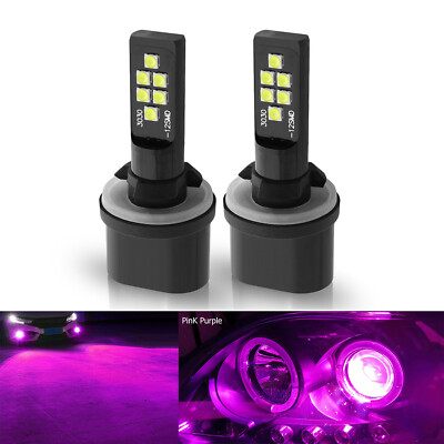 2x 881 880 LED Bulbs Fog Driving Lights DRL Lamp Pink Purple High Power ...
