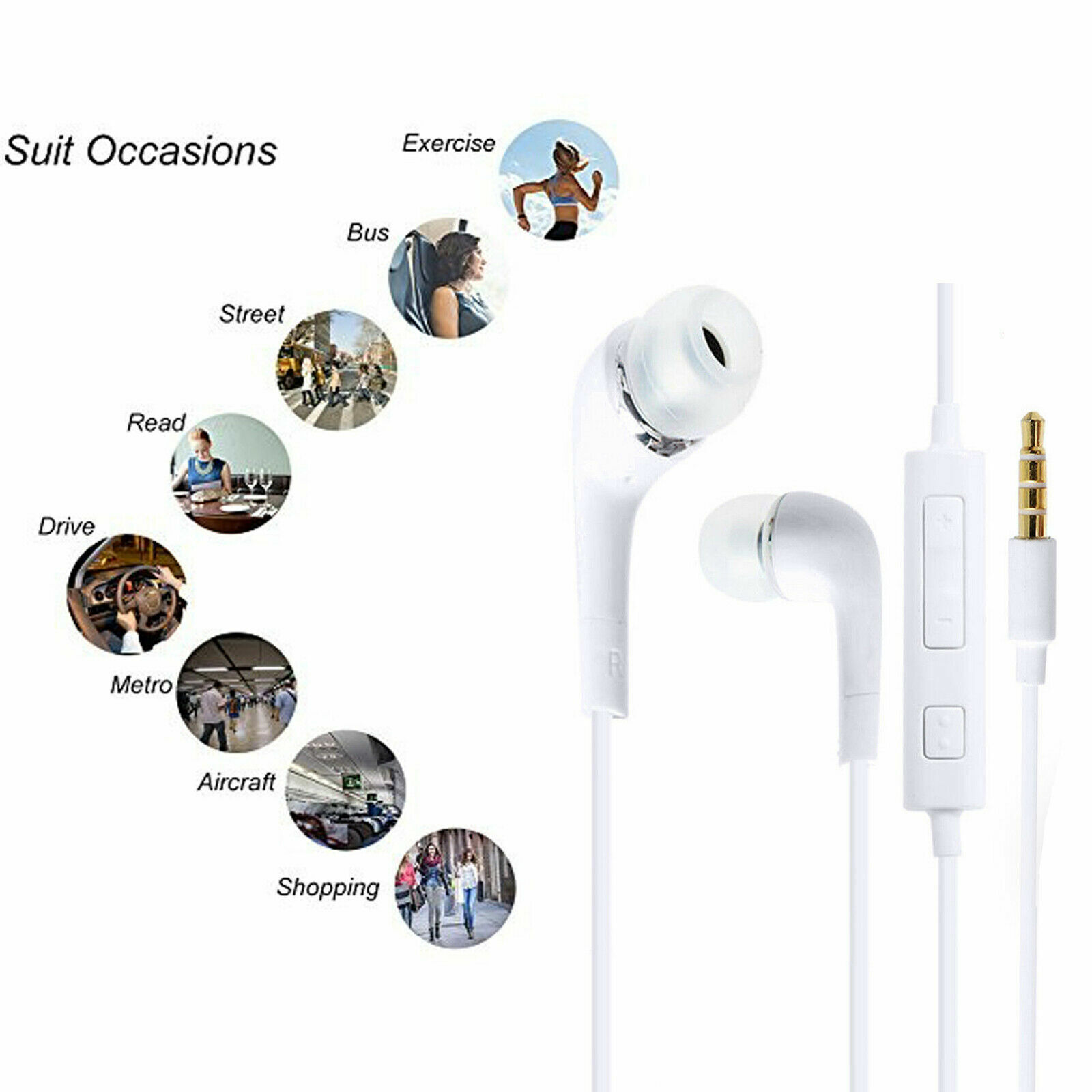 for Huawei Y3 Y5 Y6 Y7 Pro Y9 In-ear Handsfree Headphones Earphones ...