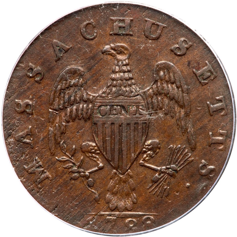 1788 R 3-A R-4 PCGS AU 55 Massachusetts Cent Colonial Copper Coin | eBay
