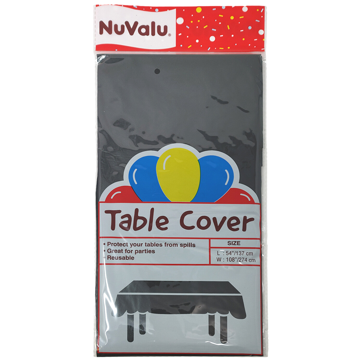 54" x 108" Tablecloth Rectangle Birthday Wedding Party Color Plastic ...