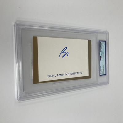 Prime Minister Benjamin Netanyahu Signed Card Auto Israel PSA DNA ...