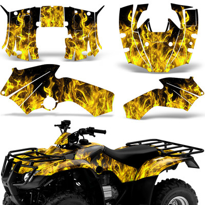 ATV Decal Graphics Kit Quad For Honda Recon 2005-2018 ICE YLLW | eBay