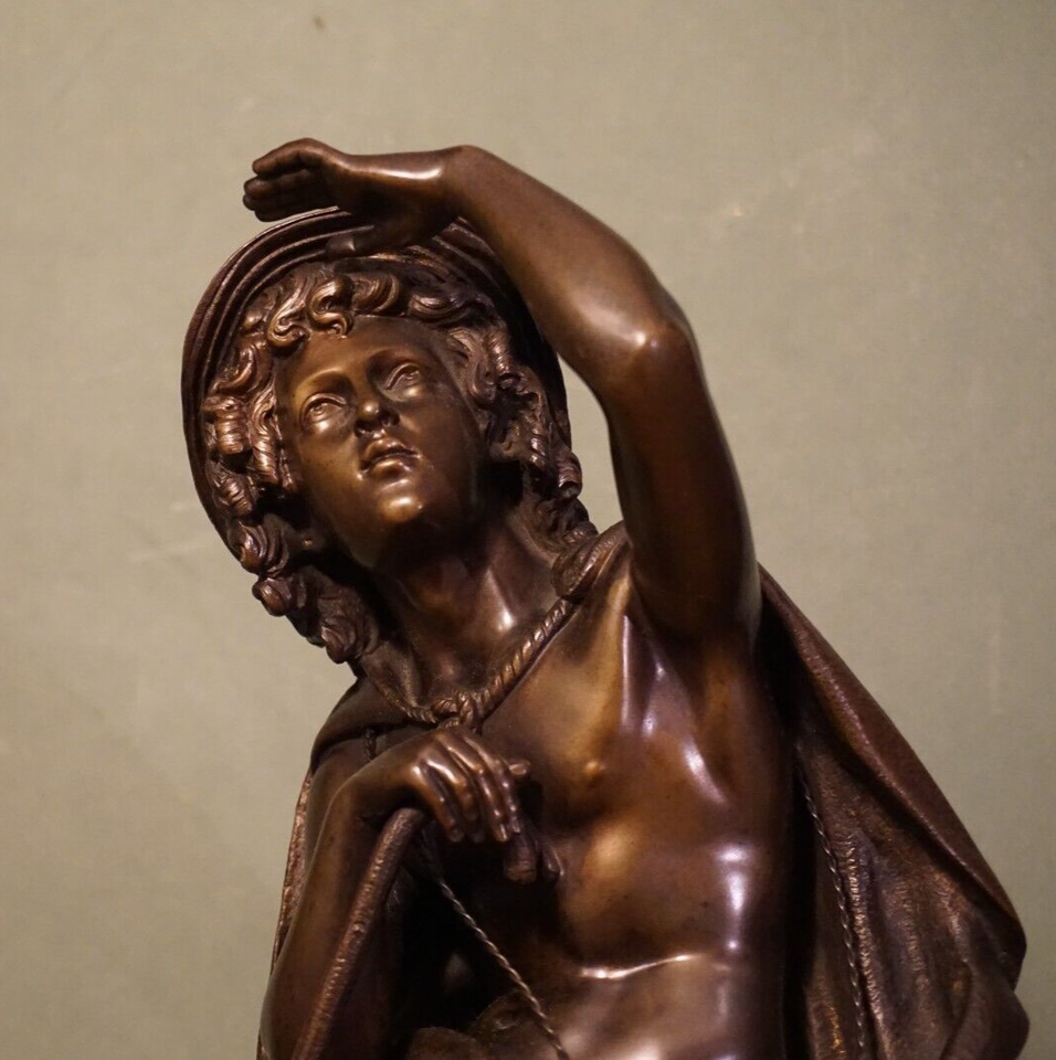 Large Fine Bronze Antique Impressive Neo Classical Sculpture Pilgrim ...